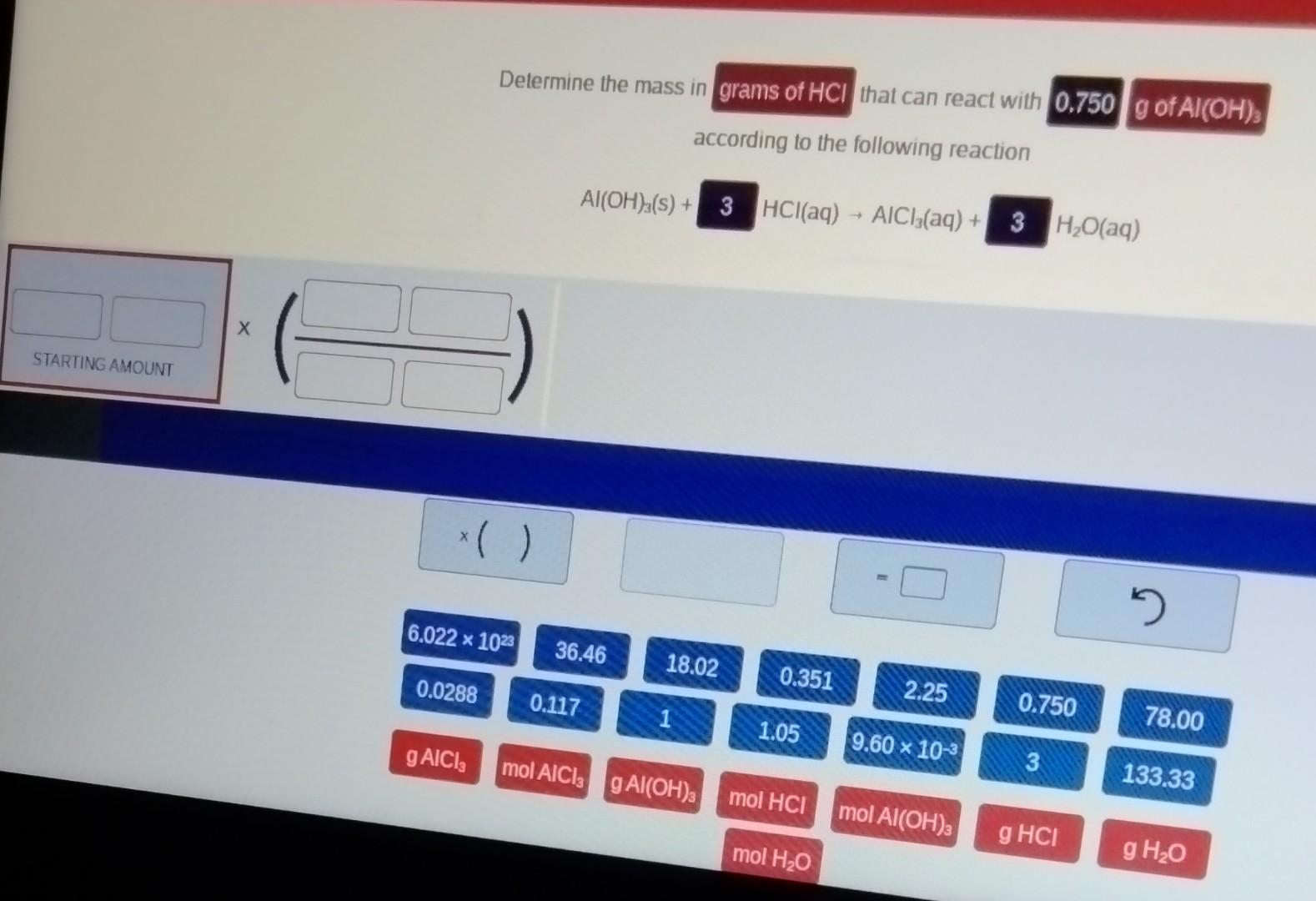 Solved Determine the mass in grams of HCl that can react | Chegg.com