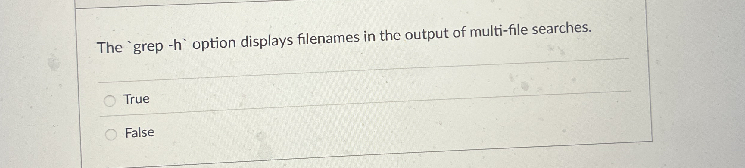 Solved The option displays filenames in the output of | Chegg.com