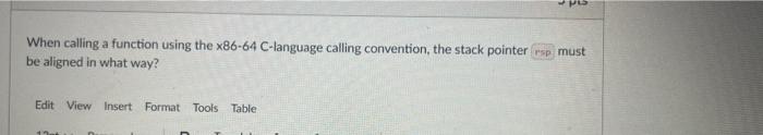 Solved When calling a function using the x86-64 C-language | Chegg.com