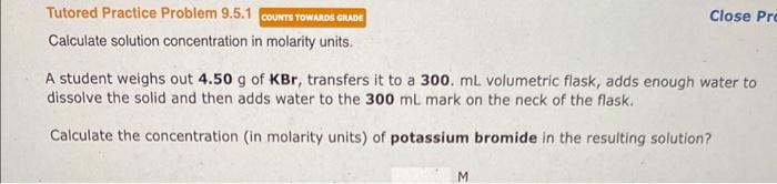 Solved Calculate solution concentration in molarity units. A | Chegg.com
