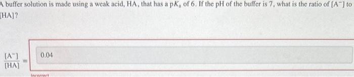 Solved buffer solution is made using a weak acid, HA, that | Chegg.com