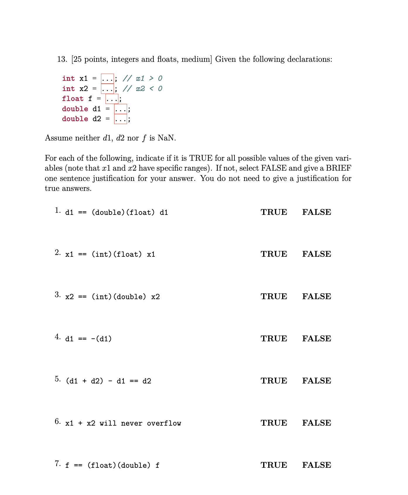 Solved [25 ﻿points, integers and floats, medium] ﻿Given the | Chegg.com