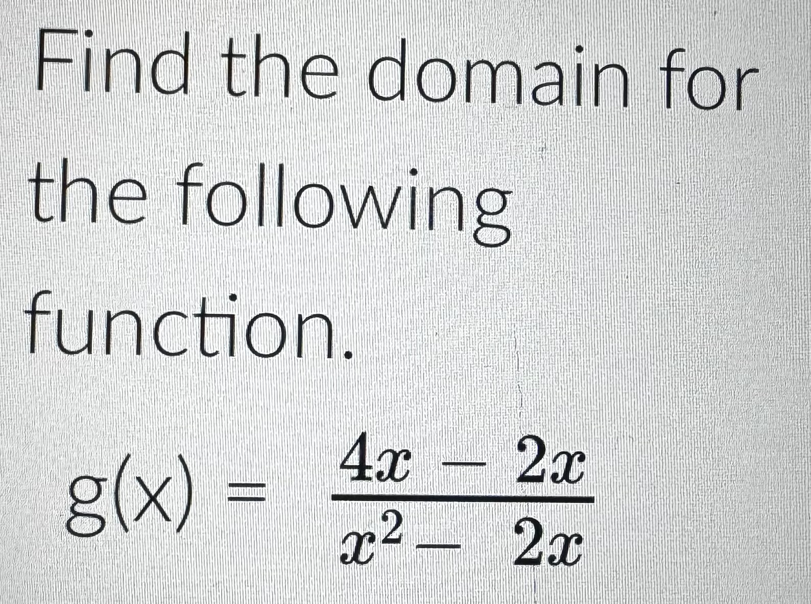 Solved Find the domain forthe | Chegg.com