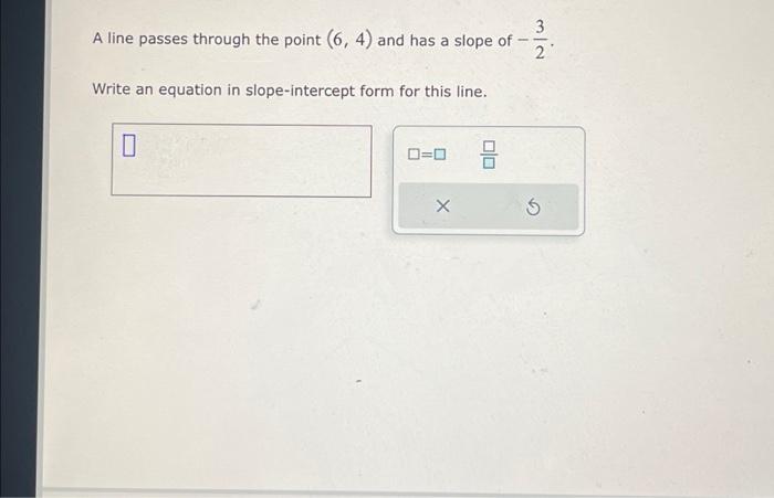 Solved A line passes through the point (6, 4) and has a | Chegg.com