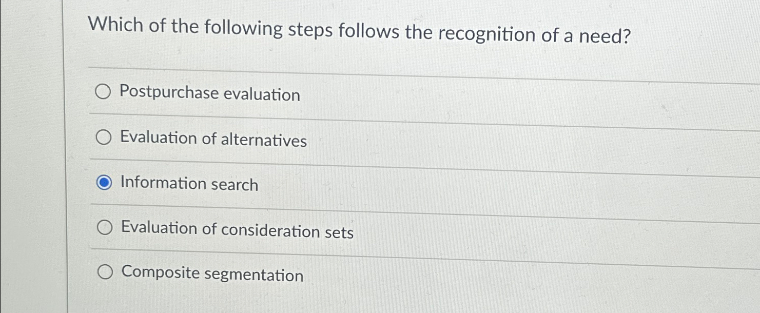 Solved Which of the following steps follows the recognition | Chegg.com