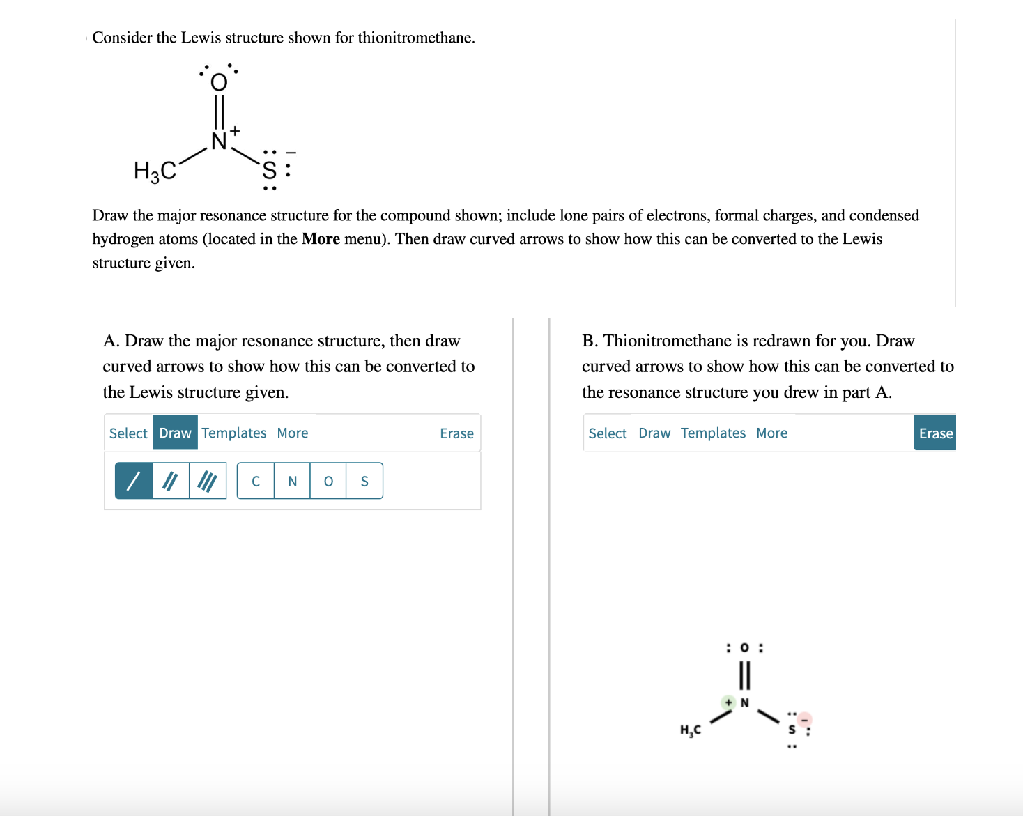 Solved A. ﻿Draw the major resonance structure, then draw | Chegg.com