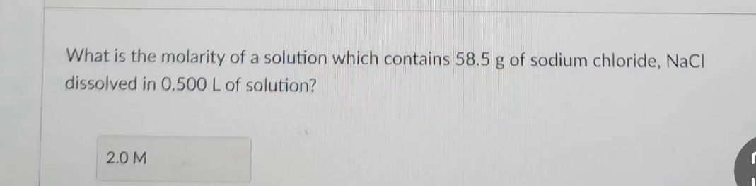 Solved What is the molarity of a solution which contains | Chegg.com