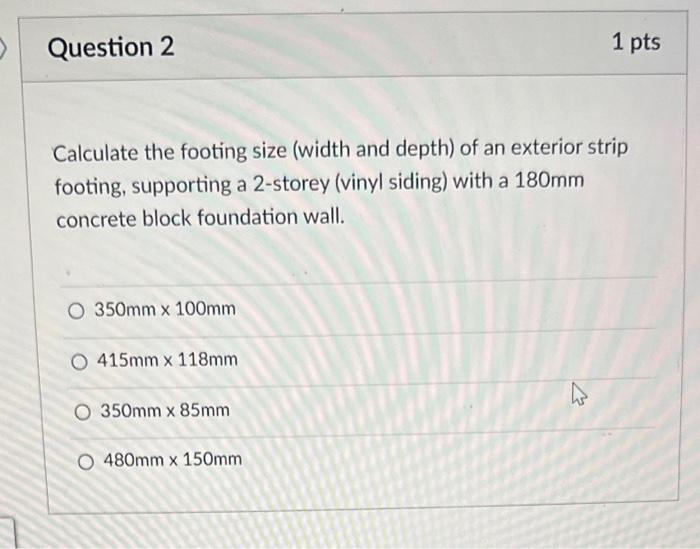 Solved Calculate the footing size (width and depth) of an | Chegg.com