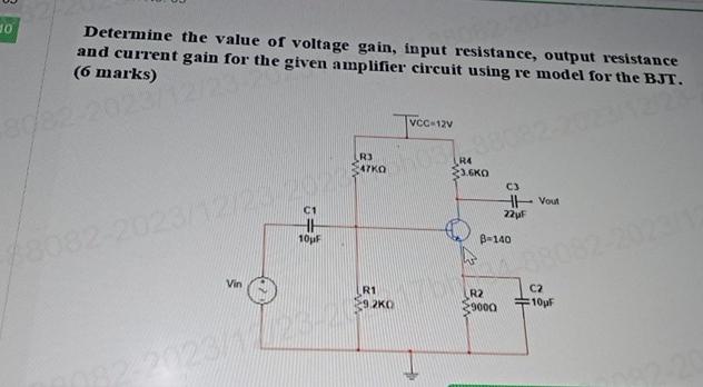 Solved Determine the value of voltage gain, input | Chegg.com