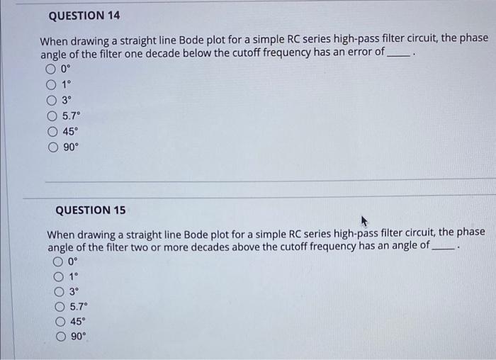 Solved When drawing a straight line Bode plot for a simple | Chegg.com