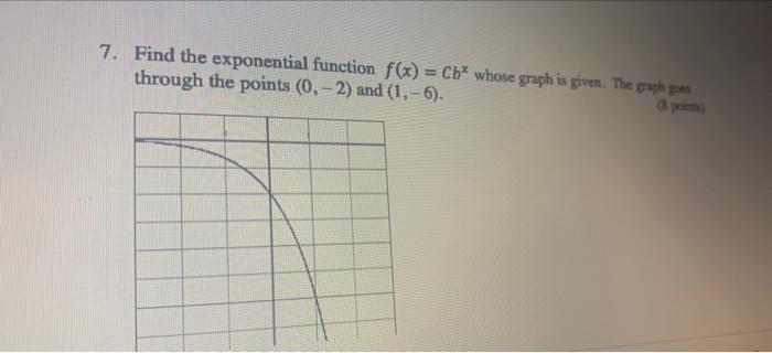 Solved 7. Find the exponential function f(x)=Cbx whose graph | Chegg.com