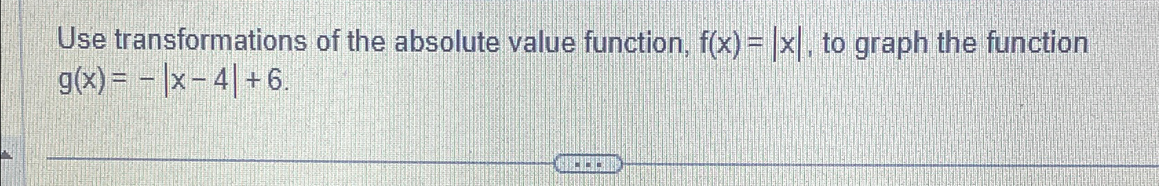 Solved Use transformations of the absolute value function, | Chegg.com