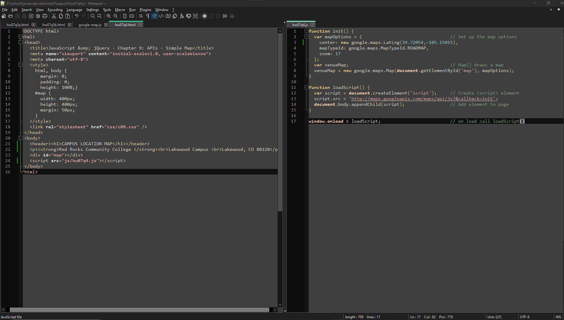 Solved For this problem, you will need google- ﻿map.html, | Chegg.com