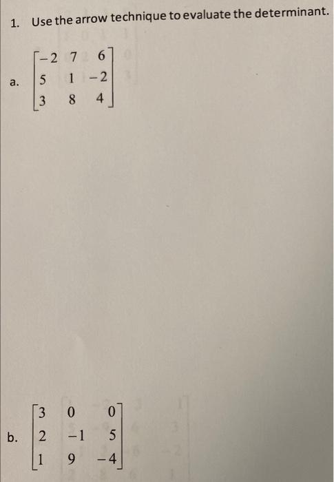 Solved 1. Use the arrow technique to evaluate the | Chegg.com
