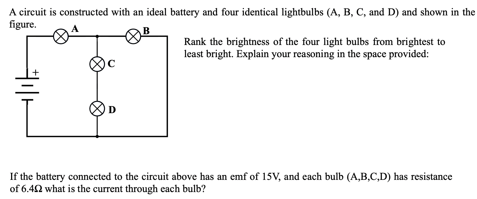 Solved 1. ﻿A circuit is constructed with an ideal battery | Chegg.com