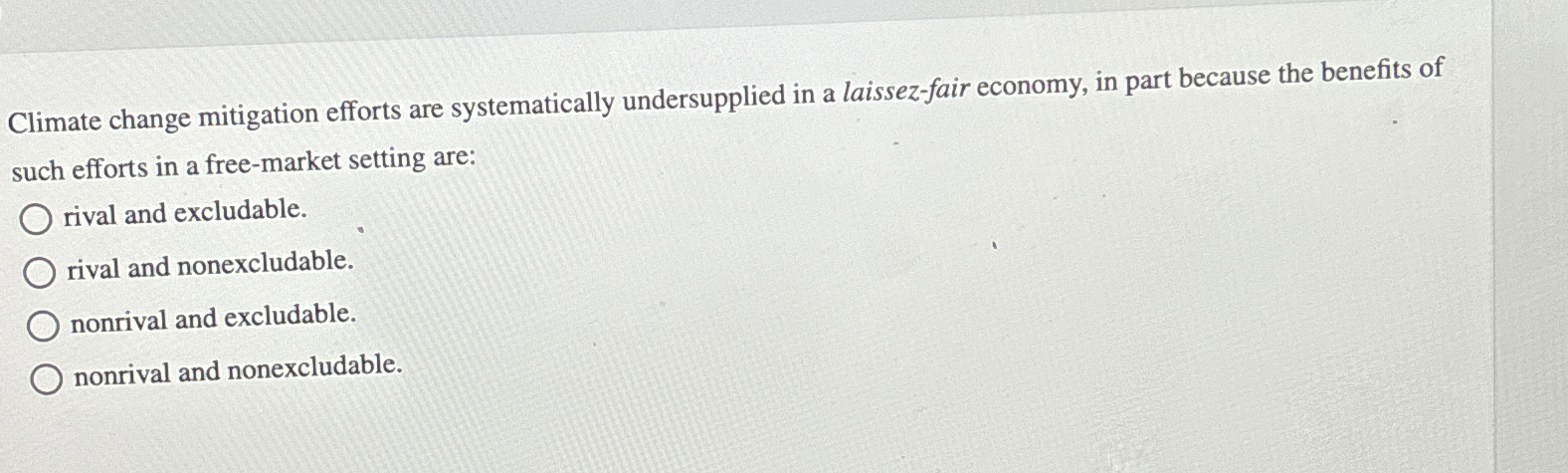Solved Climate change mitigation efforts are systematically | Chegg.com
