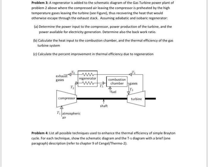 Solved Problem 3: A regenerator is added to the schematic | Chegg.com