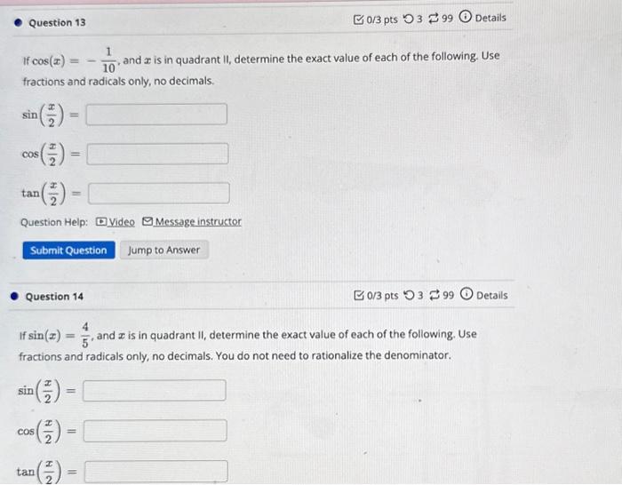 Solved If sinx=75, and x is in the first quadrant, determine | Chegg.com