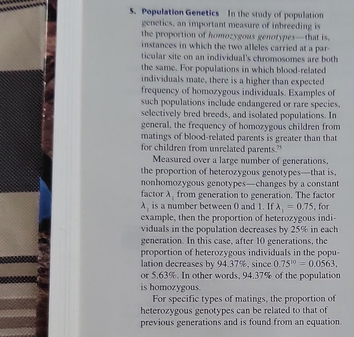 Solved Population Genetics In the study of population | Chegg.com