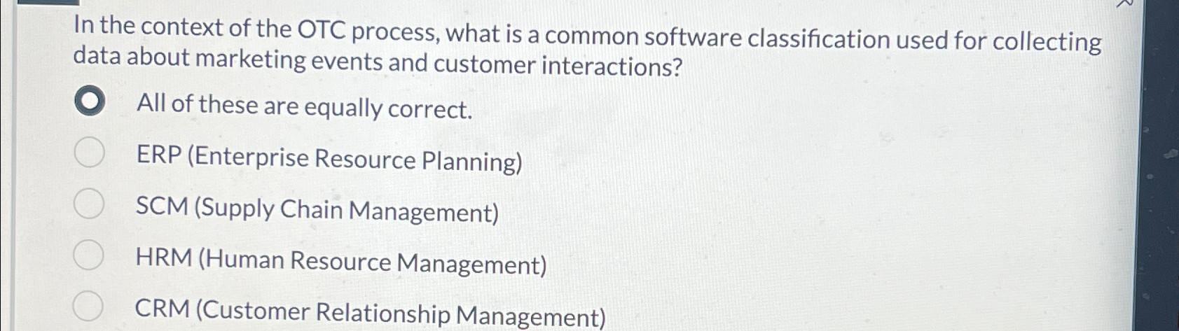 Solved In the context of the OTC process, what is a common | Chegg.com