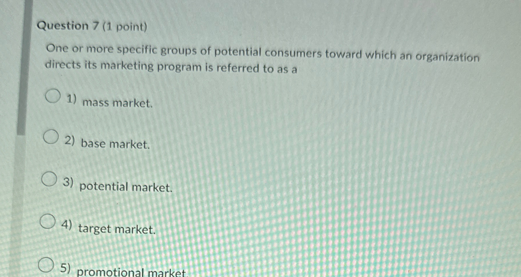 Solved Question 7 ( 1 ﻿point)One or more specific groups of | Chegg.com