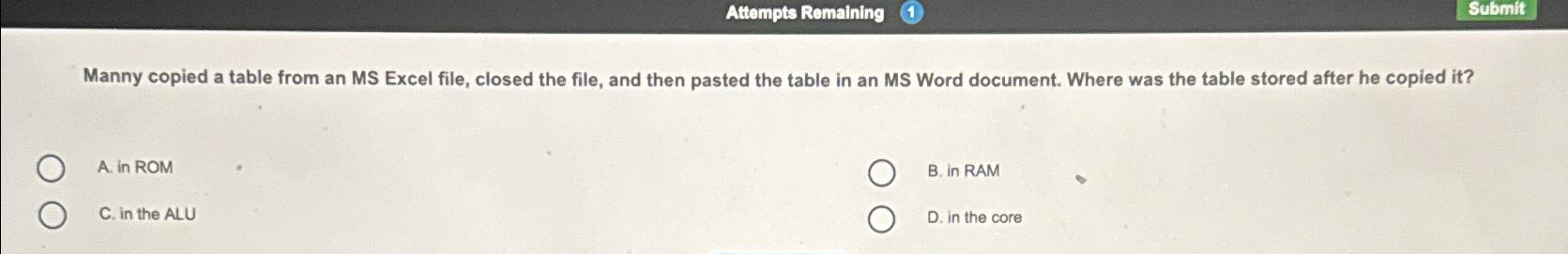 Solved Attompts RomainingSubmitManny copied a table from an | Chegg.com