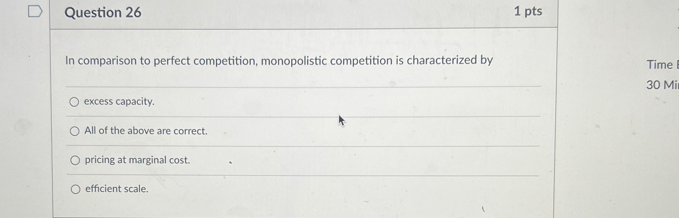Solved Question 261ptsIn comparison to perfect competition, | Chegg.com