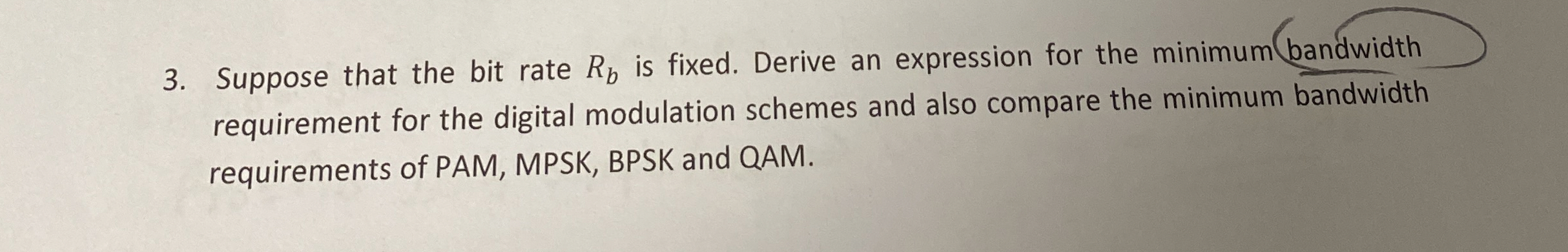 Suppose that the bit rate Rb ﻿is fixed. Derive an | Chegg.com