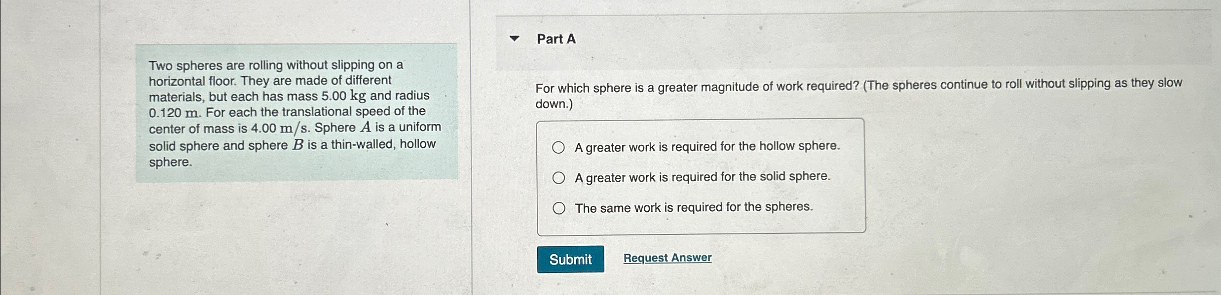 Solved Two spheres are rolling without slipping on a | Chegg.com