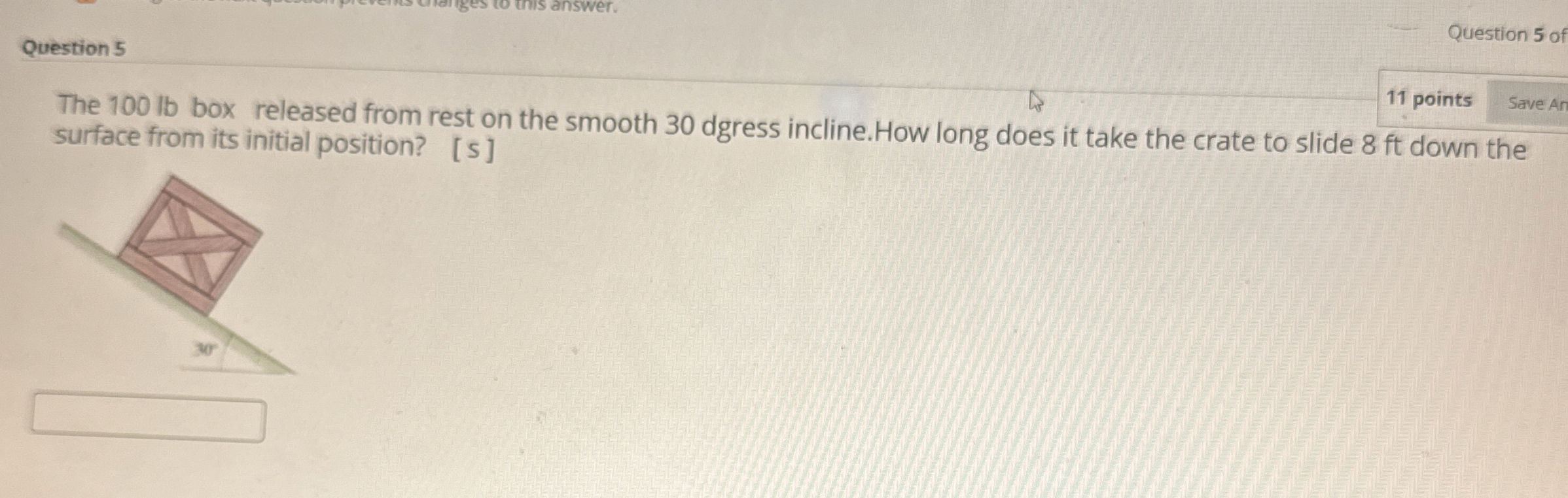 Solved Question 5Question 5 ﻿ofThe 100 ﻿lb box released from | Chegg.com