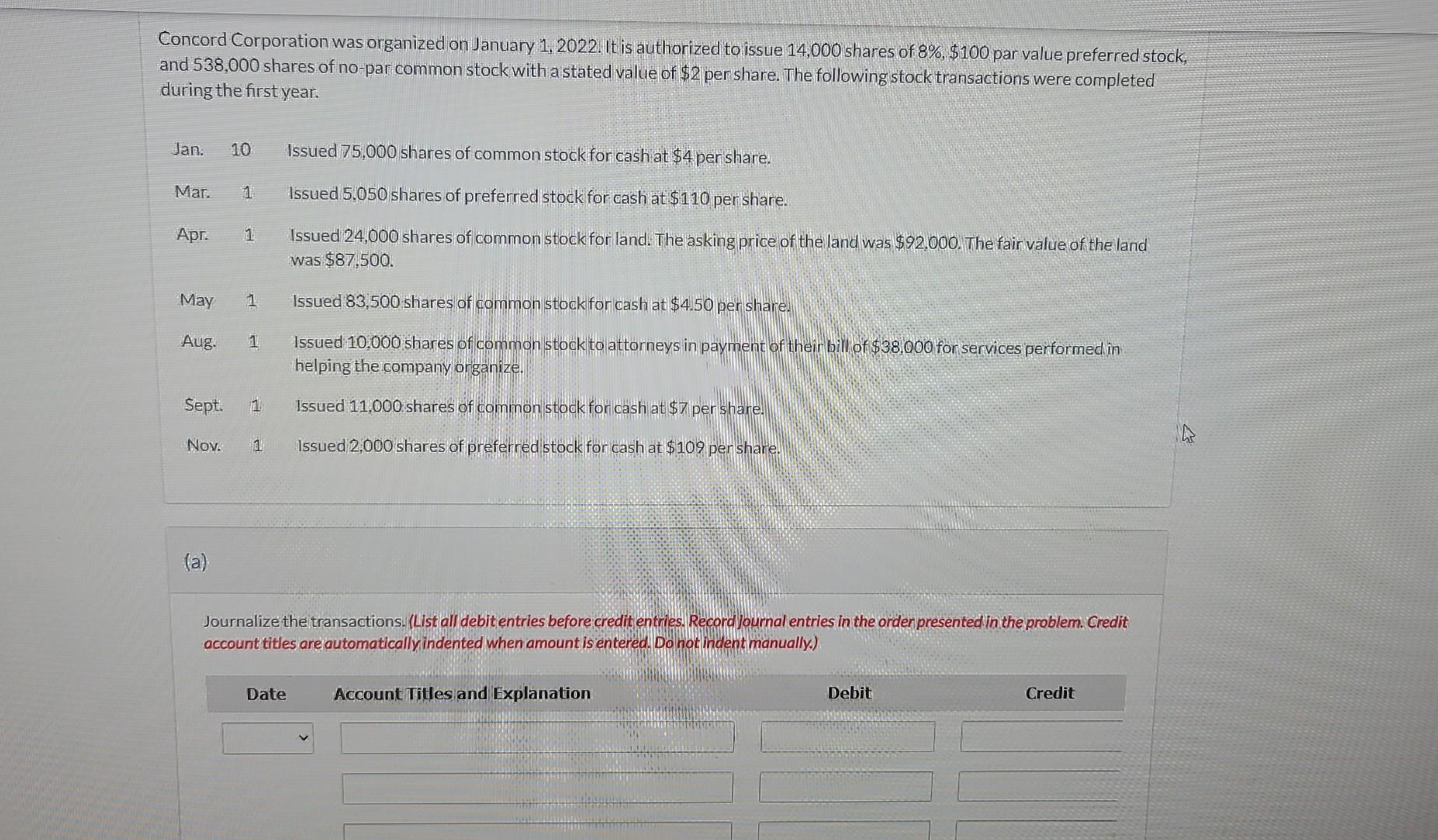 Solved Journalize the transactions. (List all debit entries | Chegg.com Solved Journalize the transactions. (List all debit entries | Chegg.com