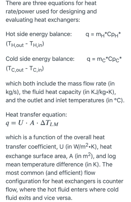 There are three equations for heat rate/power used | Chegg.com
