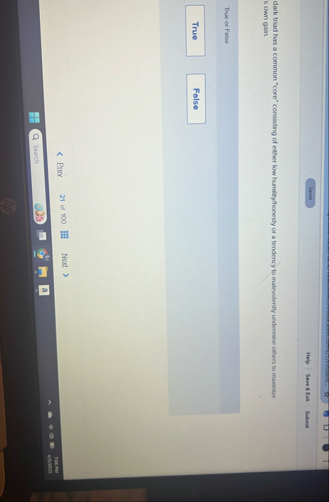 Solved HelpSove 8 ﻿ExitSubmindark triad has a common "core" | Chegg.com