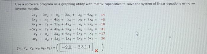 Solved 2X1 Use a software program or a graphing utility with | Chegg.com