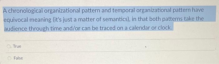 Organizational patterns of arrangement are helpful in | Chegg.com
