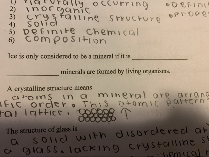 Solved I naturally occurring "Defini 2) inorganic 3) oPrope. | Chegg.com
