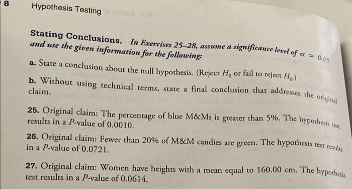 Solved Finding P-Values and Critical Values. In Exercises | Chegg.com