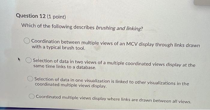 Solved Question 9 (1 point) In Multiple Coordinated Views | Chegg.com