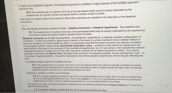 L1) It is always logically possible that any of our | Chegg.com