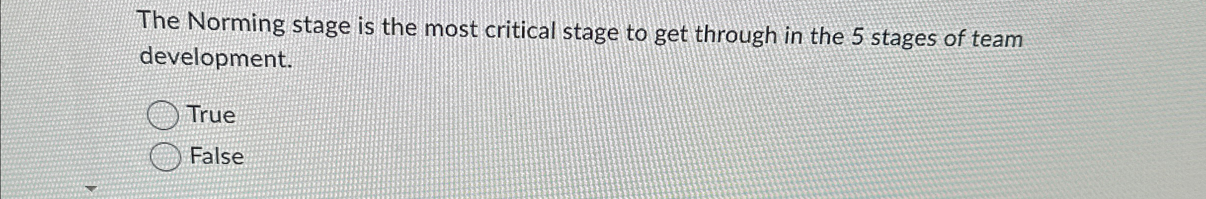 Solved The Norming stage is the most critical stage to get | Chegg.com