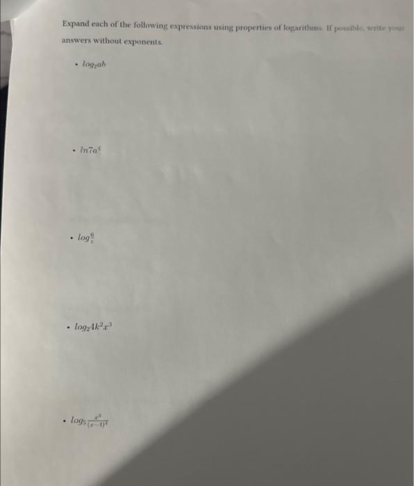 Solved Expand each of the following expressions using | Chegg.com