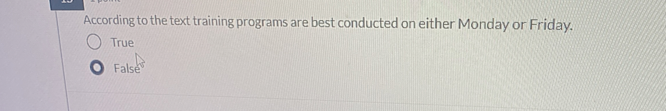 Solved According to the text training programs are best | Chegg.com