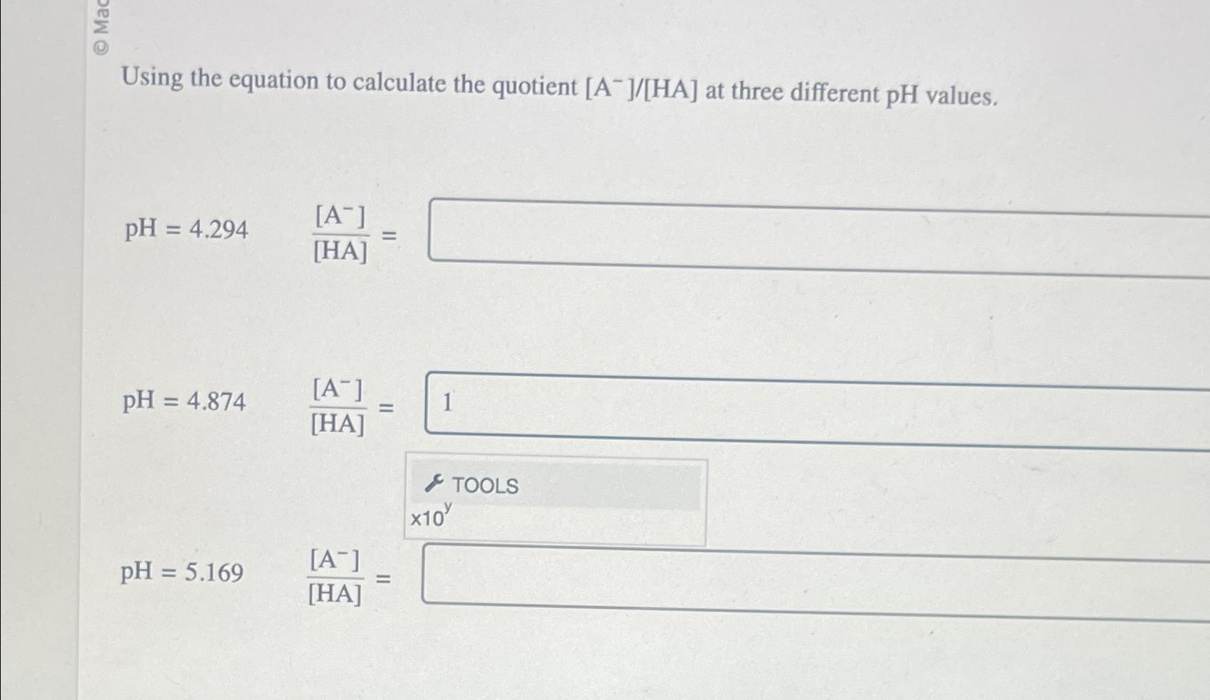 Using the equation to calculate the quotient A-HA ﻿at | Chegg.com