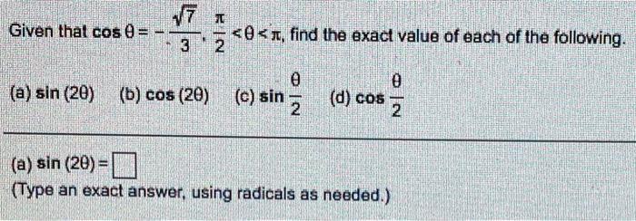 Solved Use the Hall-angle Formulas to find the exact value | Chegg.com