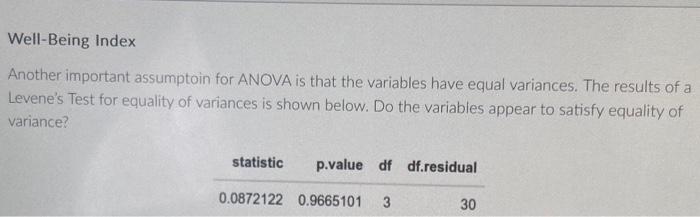 Solved Well-Being Index The well-being index is a way to | Chegg.com