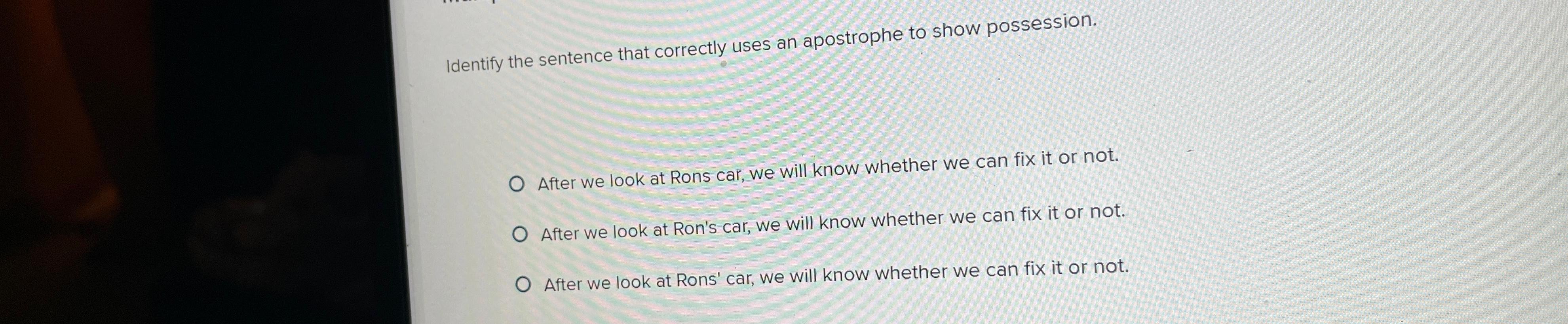 Solved Identify the sentence that correctly uses an | Chegg.com