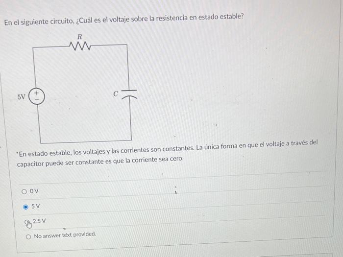 Solved En el siguiente circuito, ¿Cuál es el voltaje sobre | Chegg.com