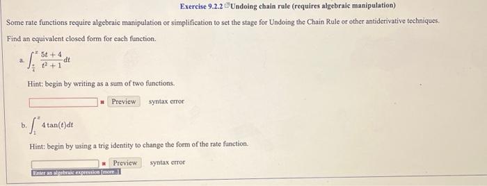 Solved Some rate functions require algebraic manipulation or | Chegg.com