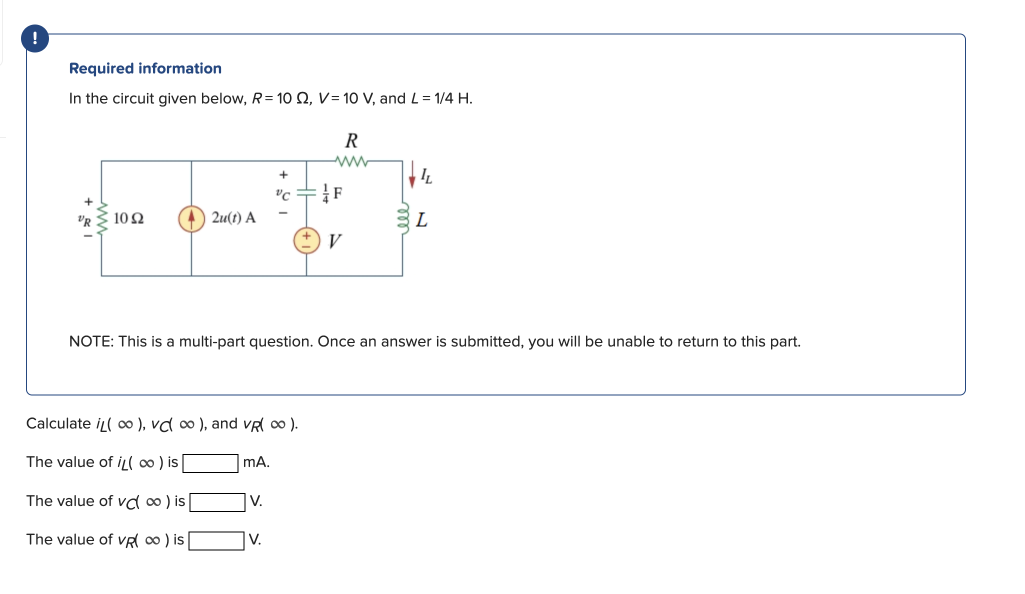 Solved !Required informationIn the circuit given below, | Chegg.com