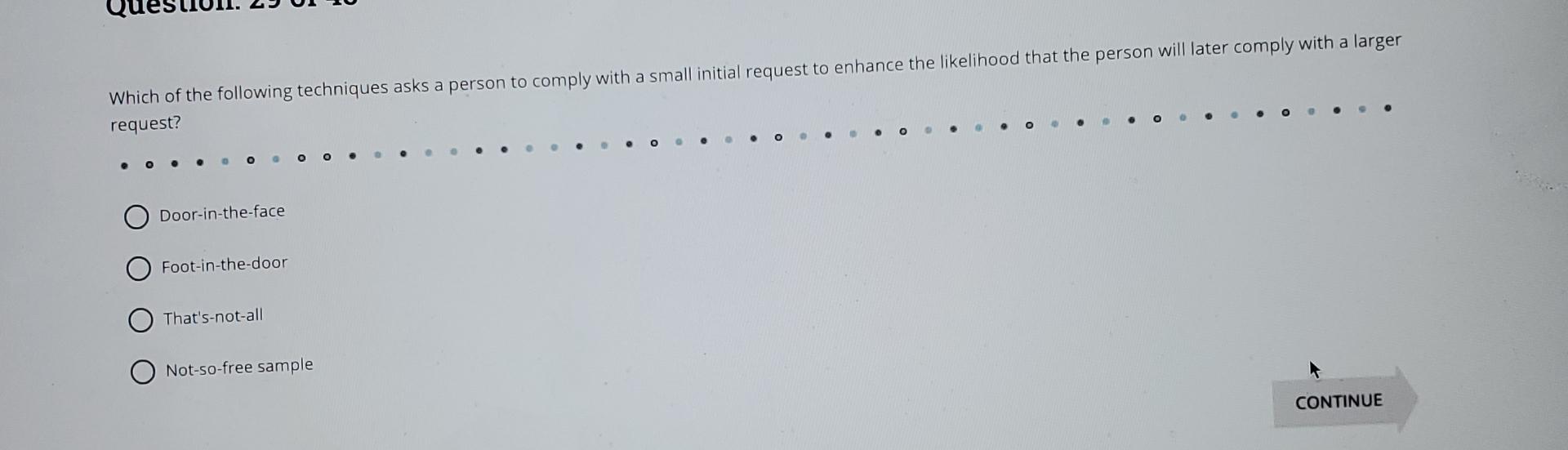 Solved Which of the following techniques asks a person to | Chegg.com